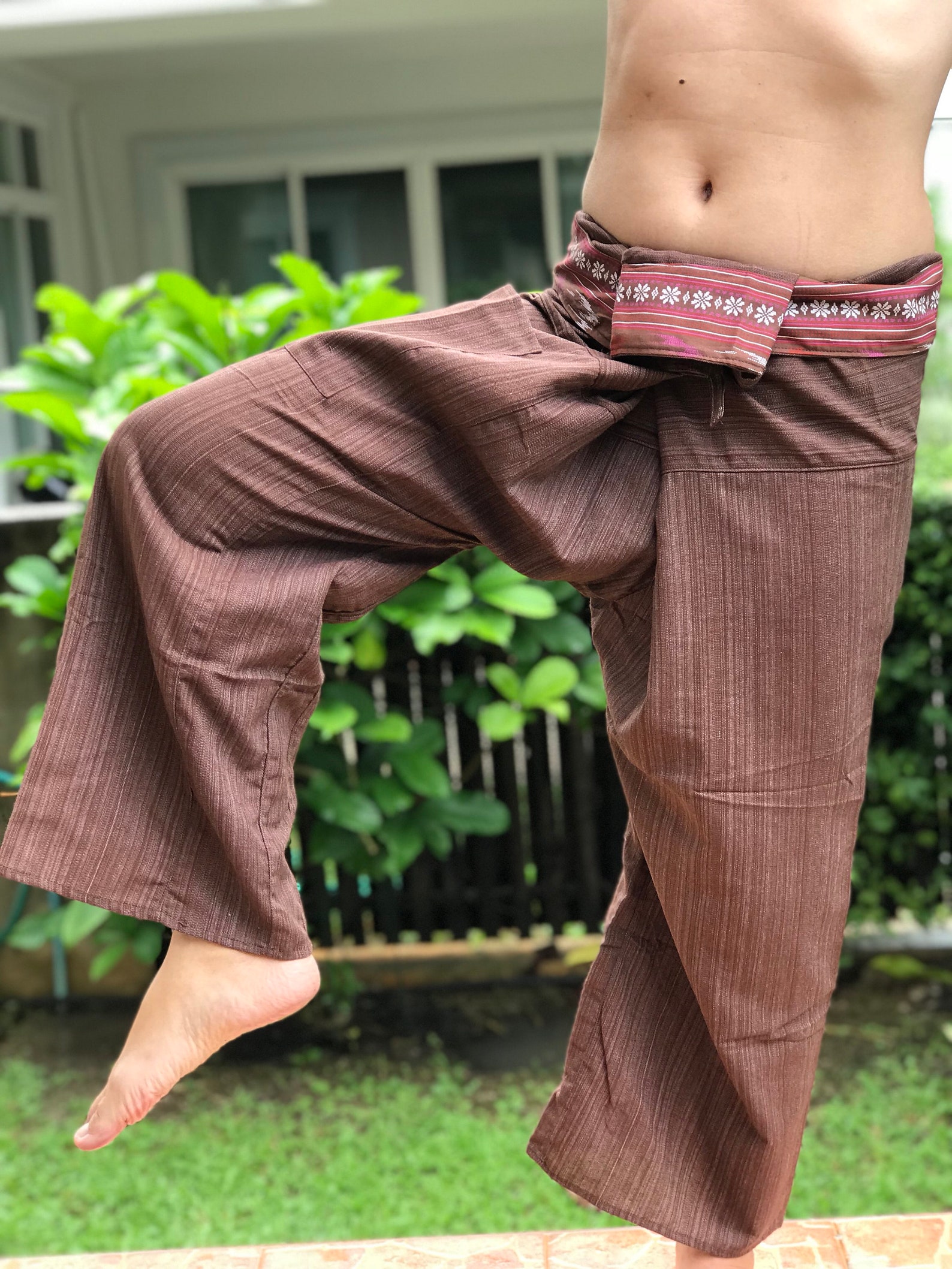 TCP0064 Thai Fisherman Pants With Thai Hand Woven Fabric on - Etsy