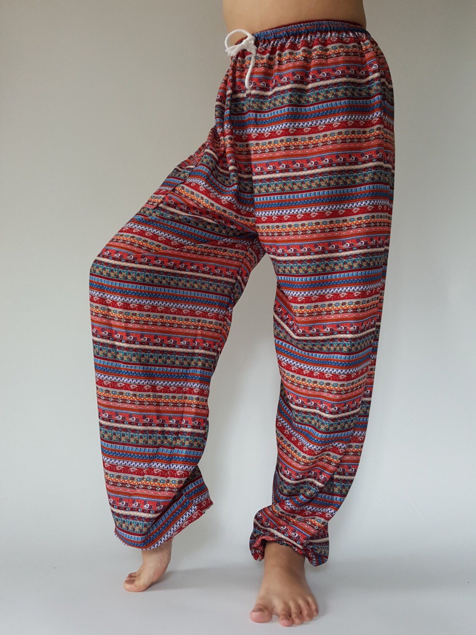 CH0064 Rope and Elastic Waist Lady Pants Bohemian Clothing - Etsy