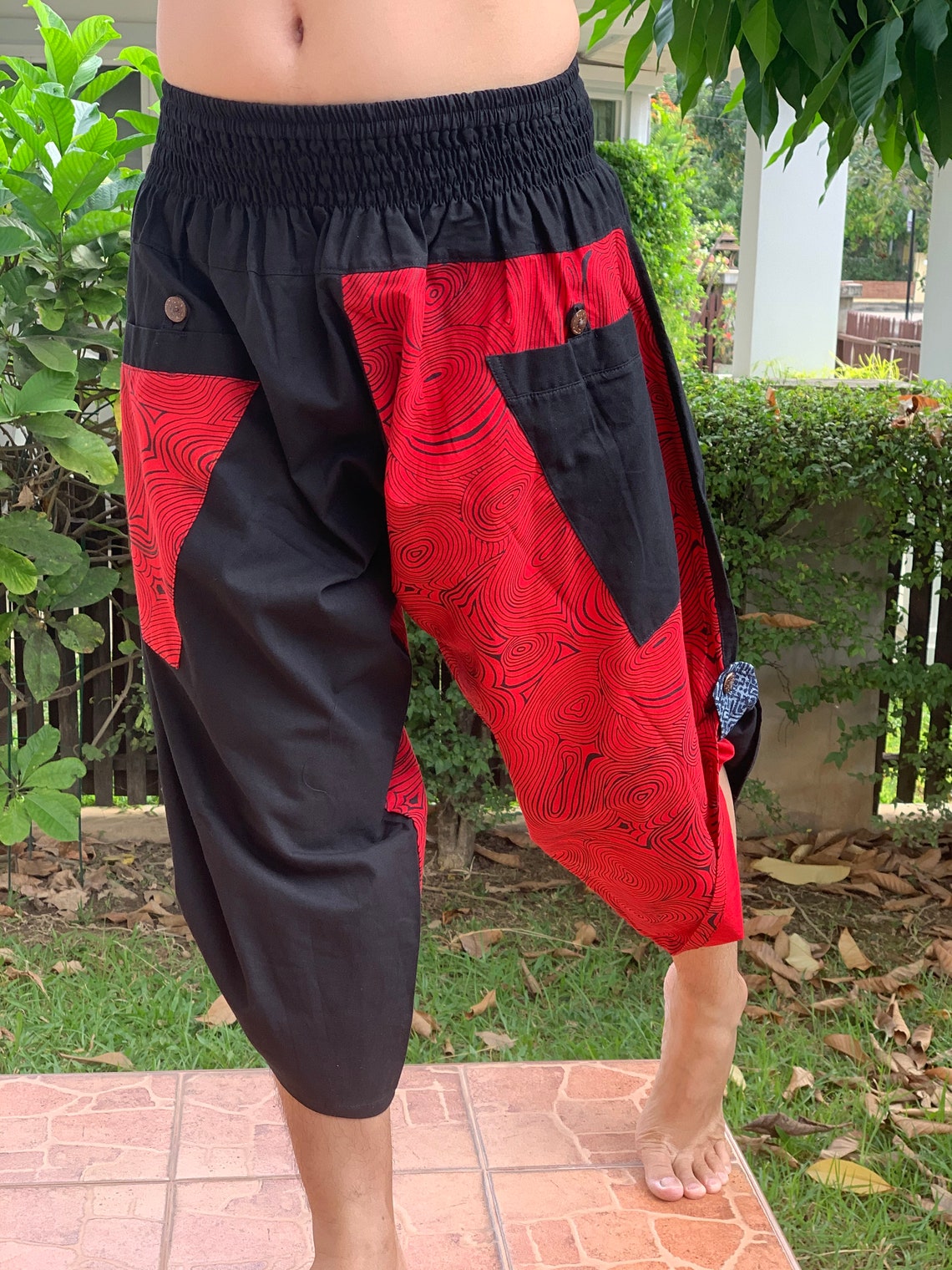 BT0139 Samurai Pants Elastic Waist Samurai Pants Unisex - Etsy