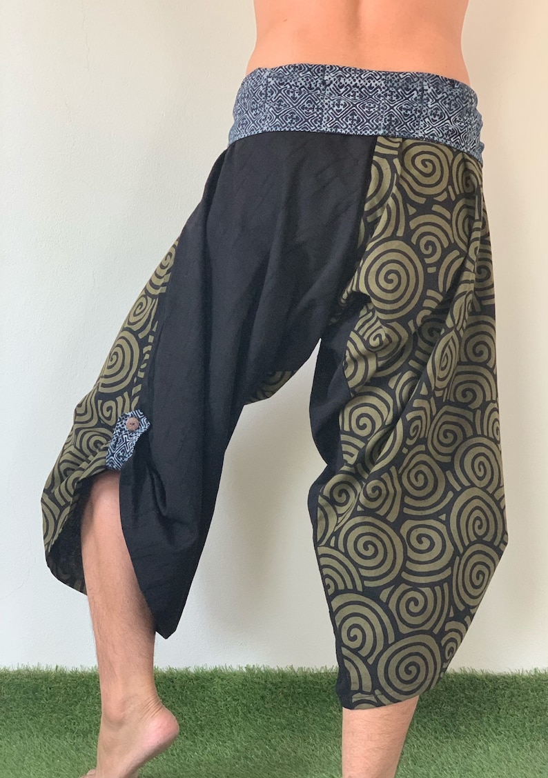 SR0874 Samurai Pants With Unique Hilltribe Fabric Wrap Around | Etsy