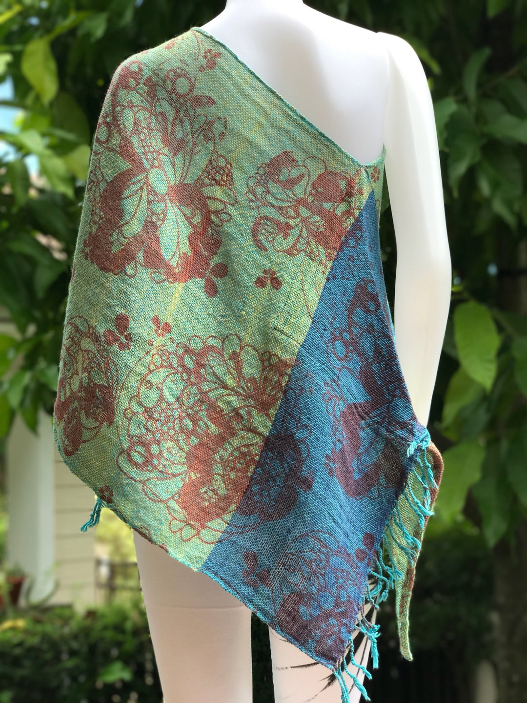 BL0022 Cotton Poncho, Hand Woven Poncho Women Clothing Cotton Cape ...