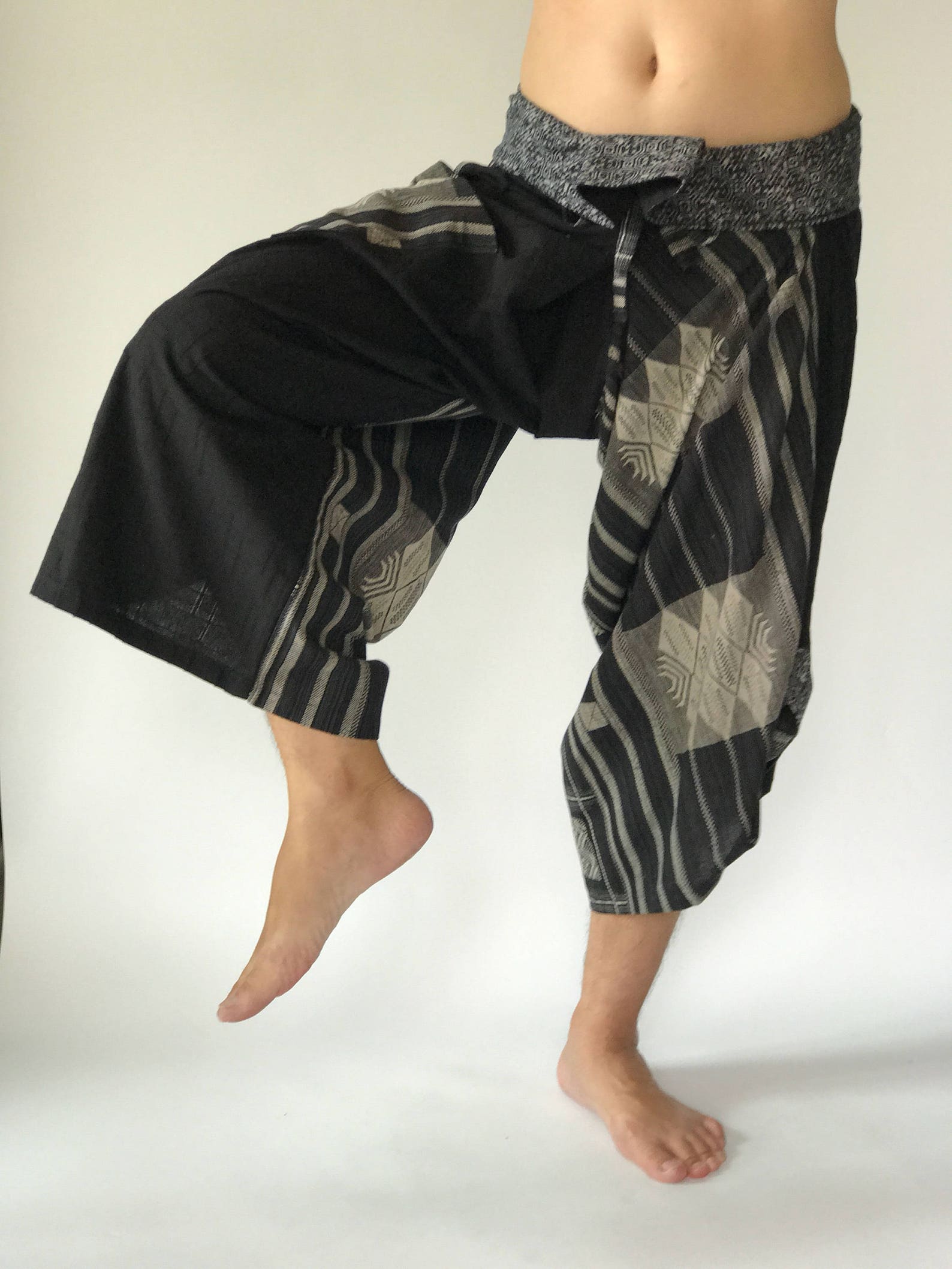 SR0035 Samurai Pants With Unique Hilltribe Fabric Wrap Around - Etsy