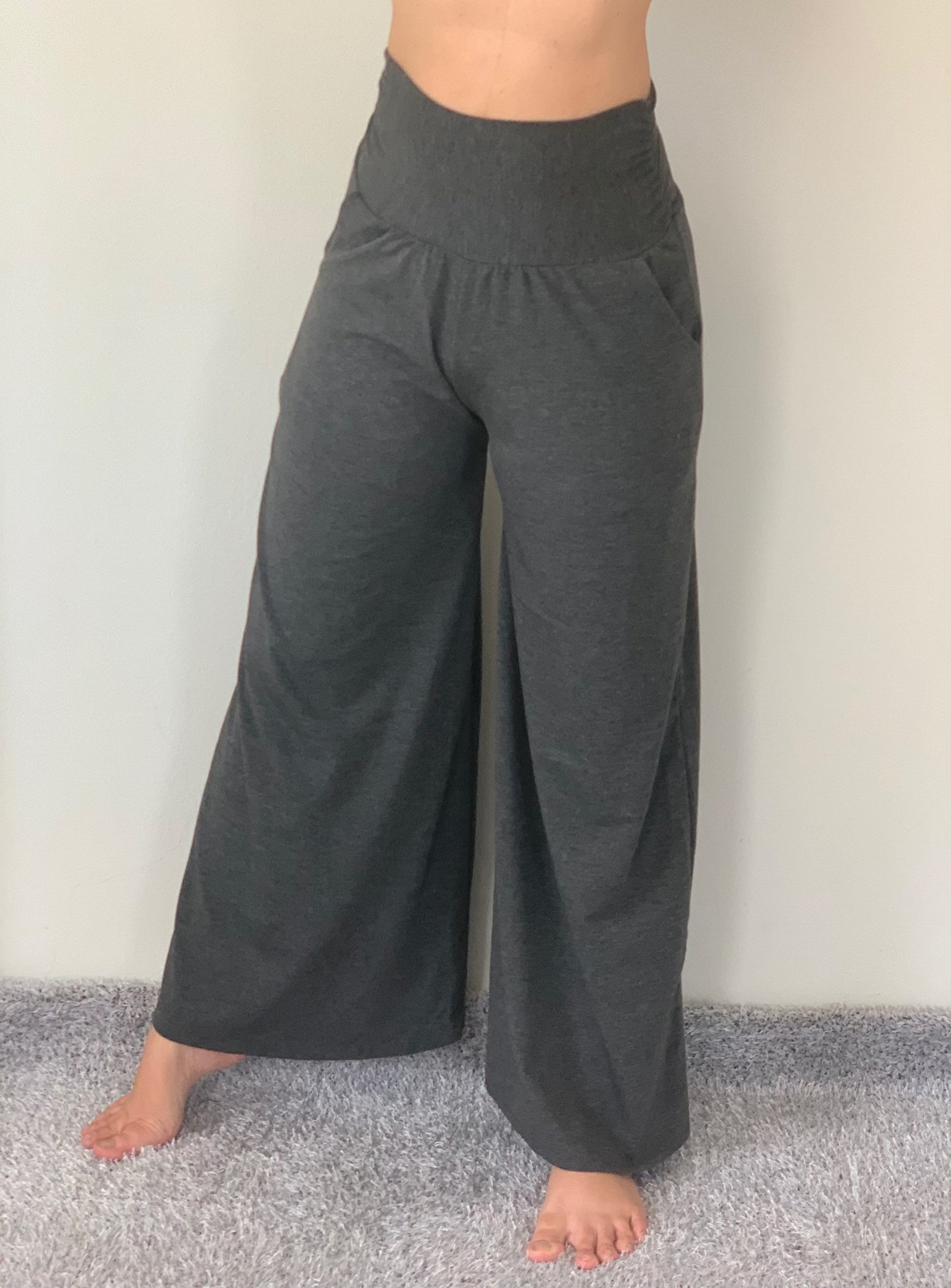 WL0309 Stretch Wide Leg Yoga Pants High Waist, Yoga Pants Elastic Waist ...