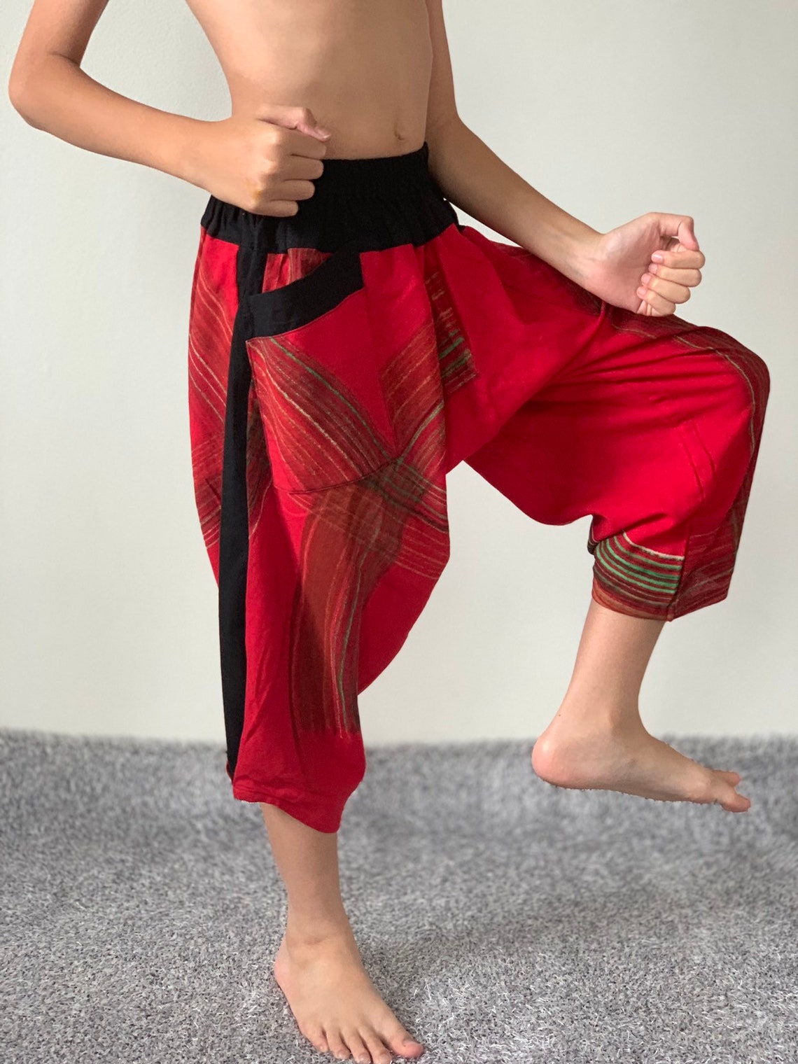 KD0153 Samurai Pants Handmade Pants Thick Smock Waist Low - Etsy