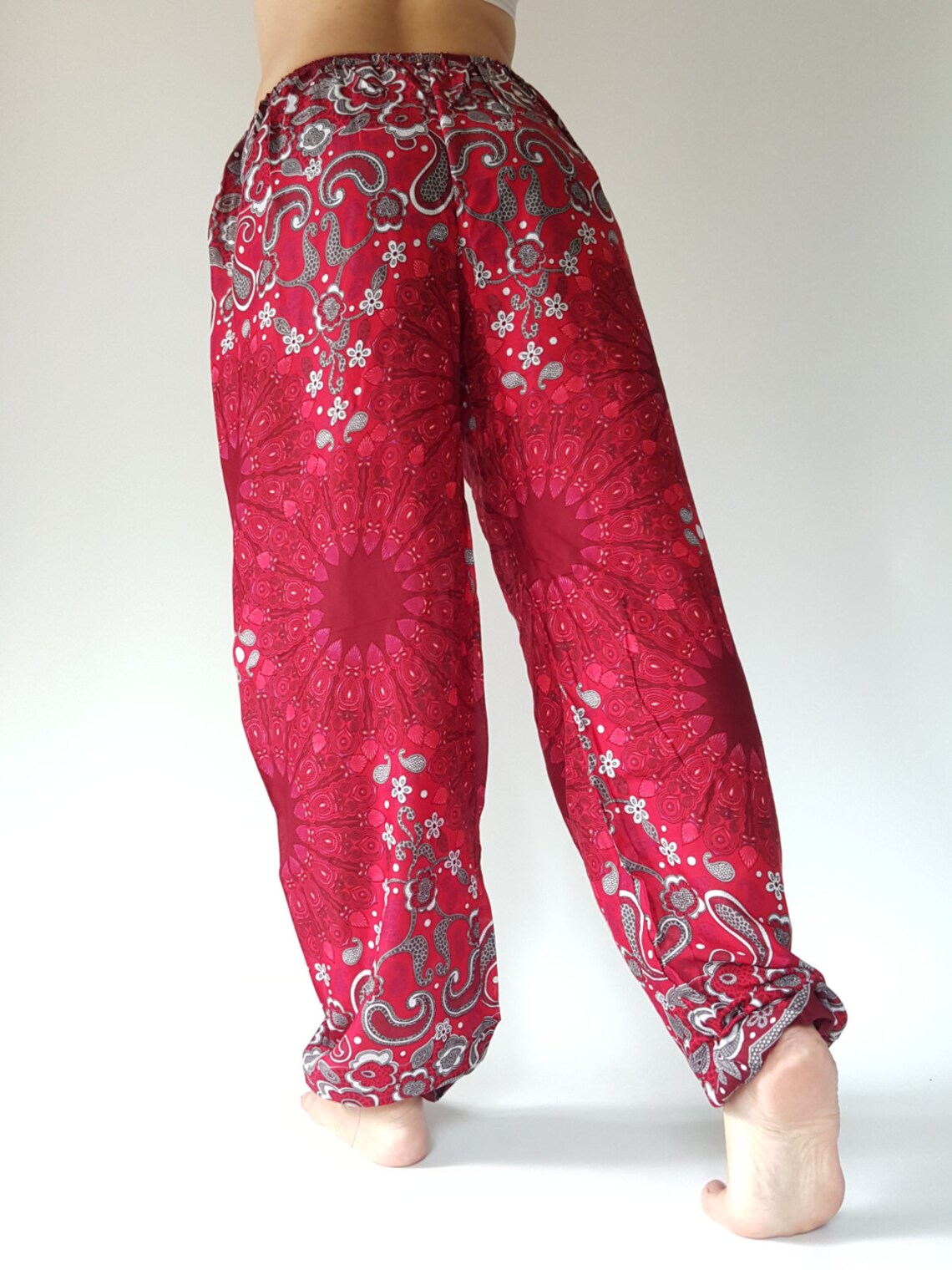 CH0065 Rope and Elastic Waist Lady Pants - Bohemian Clothing Women Yoga ...