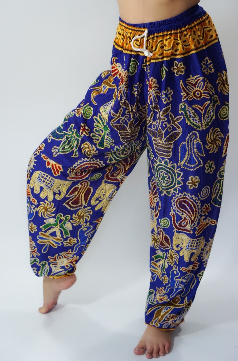 CH0034 Rope and Elastic Waist Lady Pants - Bohemian Clothing Women Yoga ...