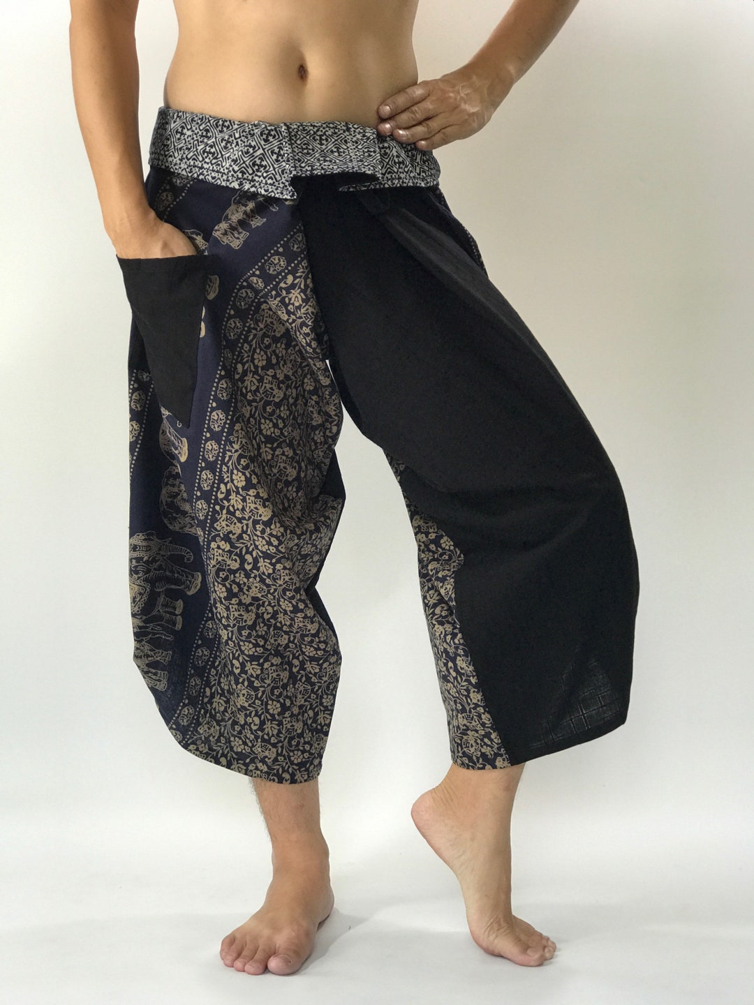 SR0457 Samurai Pants Harem Pants Have Fisherman Pants Style Wrap Around ...