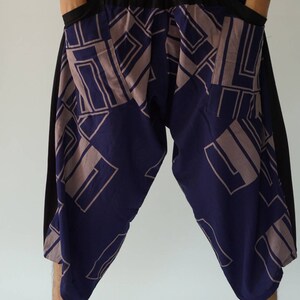 HC0574 Samurai Pants Handmade Pants, Thick Smock Waist Low Crotch ...