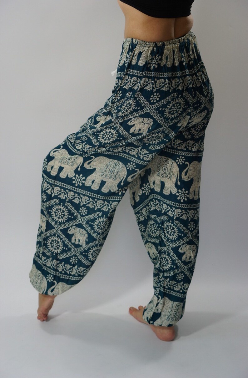 CH0043 Rope and Elastic Waist Lady Pants - Bohemian Clothing Women Yoga ...