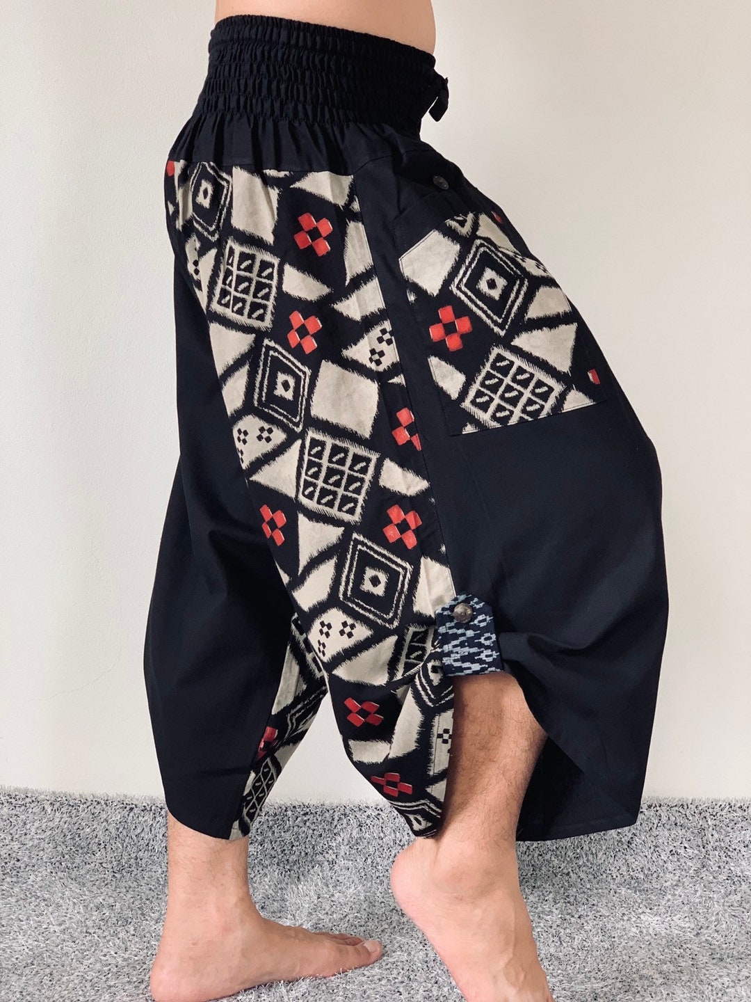 BT0310 New Arrival Samurai Pants Men Pants Handmade Pants, Unisex Yoga ...