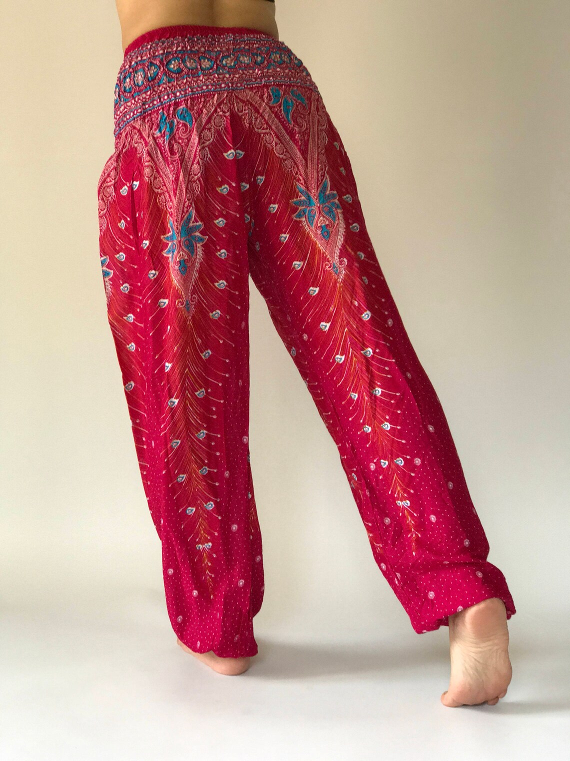 SM0071 Lady Thai Smock Pant Gypsy Pants Rayon Pantsaladdin - Etsy