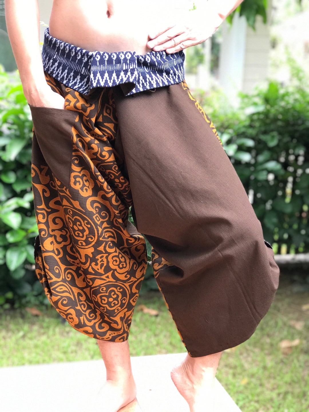 SR0465 Samurai Pants Harem Pants Have Fisherman Pants Style Wrap Around ...
