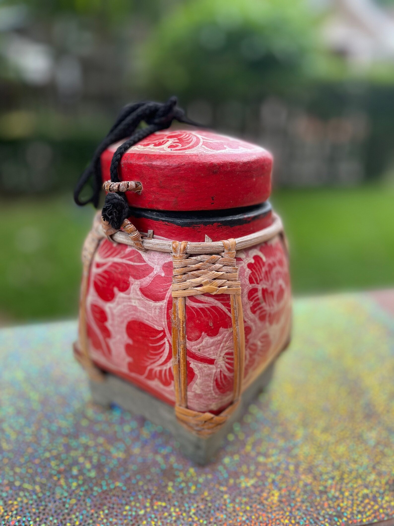 ES0063 Thai Rice Box Decorative Accessory Made From Bamboo - Etsy