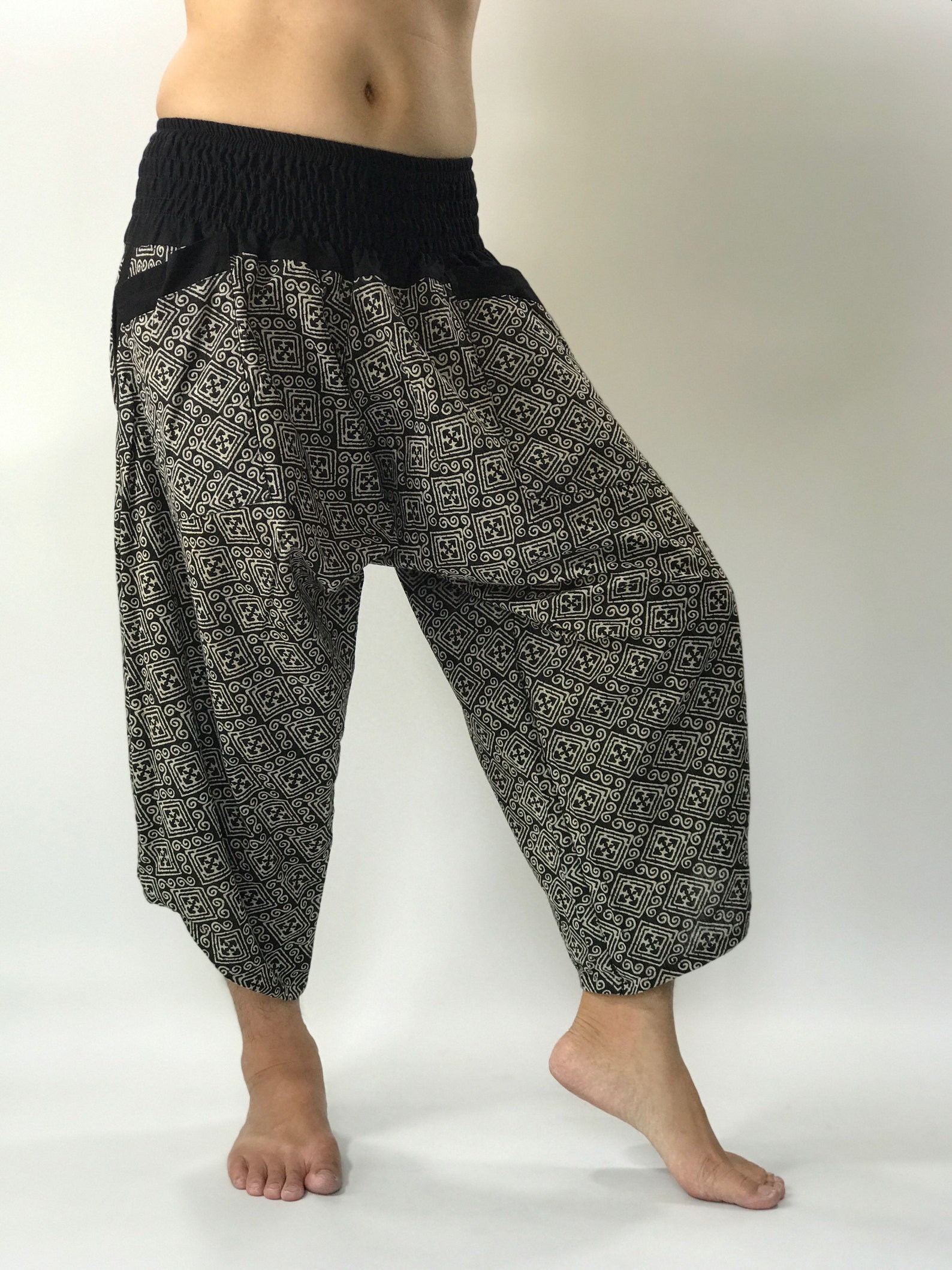 HC0602 Samurai Pants elsstic waist Samurai Pants Unisex | Etsy