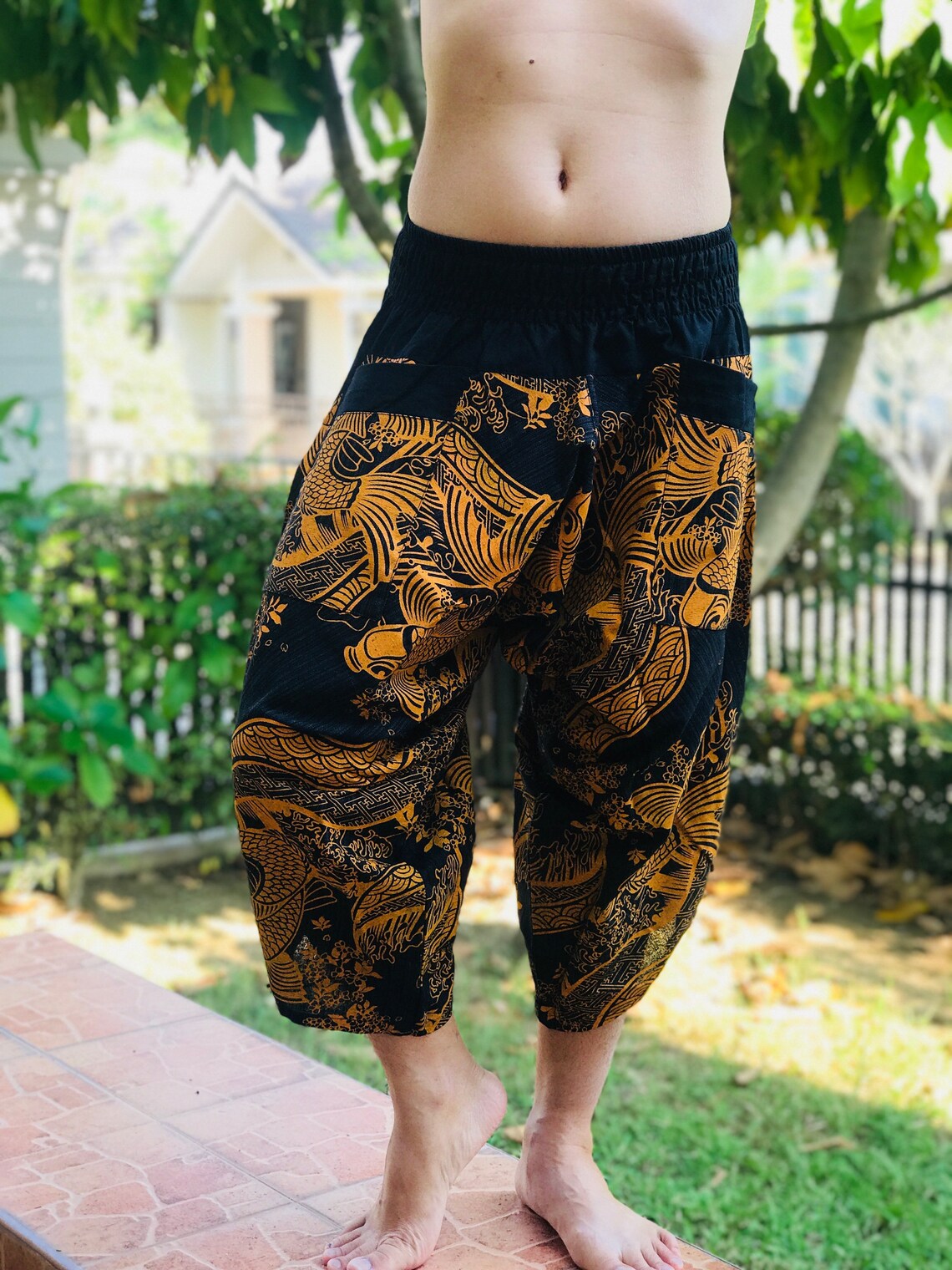 HC0580 Samurai Pants Handmade Pants Thick Smock Waist Low - Etsy