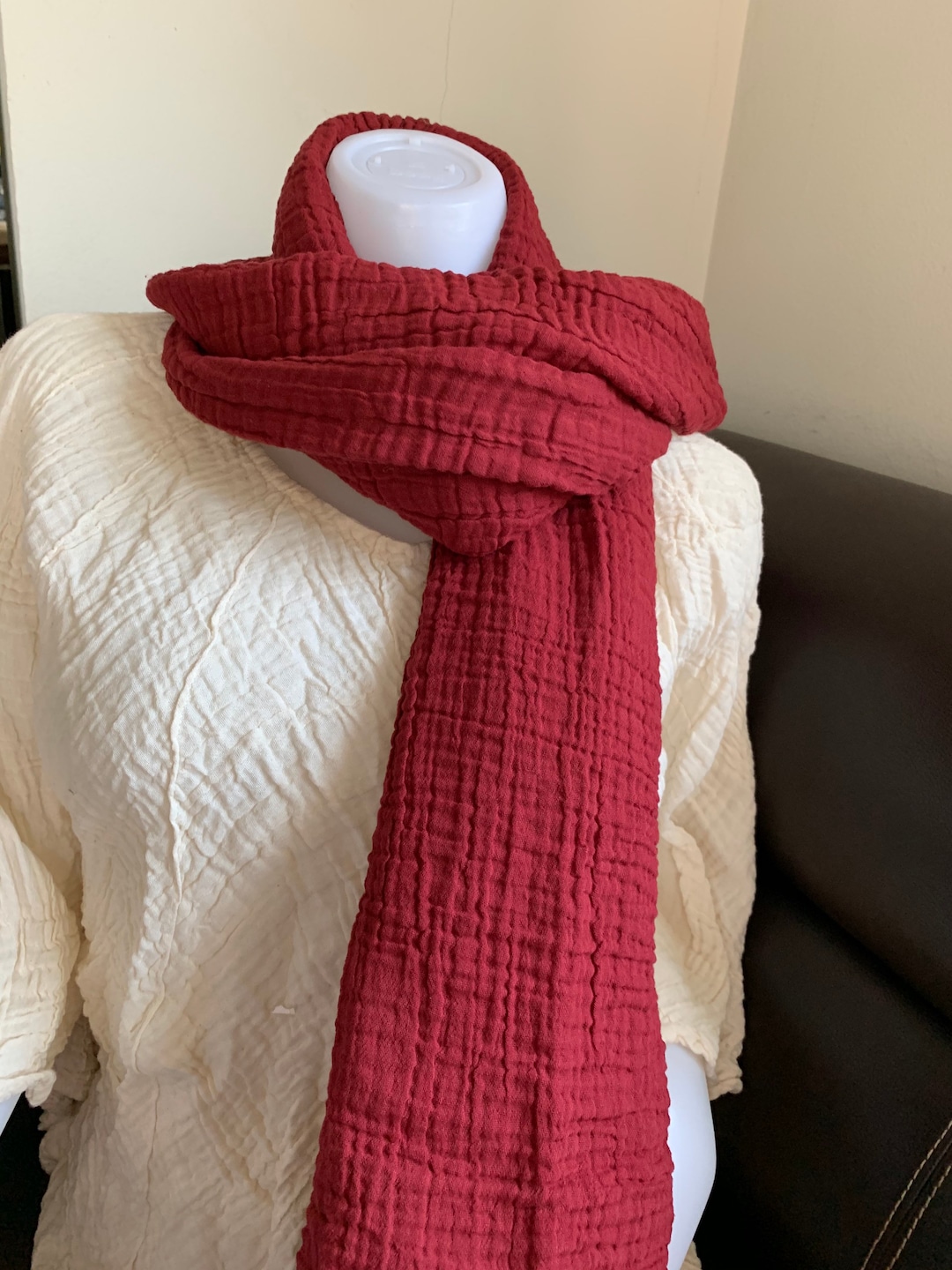 CL0005 Extra Long Scarf, Lightweight Scarf Cotton Gauze, Neck Scarf ...