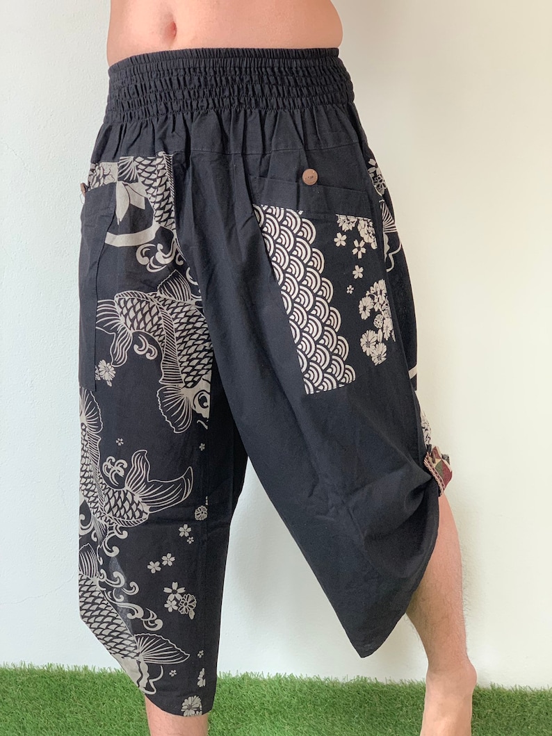 BT0110 Samurai Pants Elsstic Waist Samurai Pants Unisex - Etsy