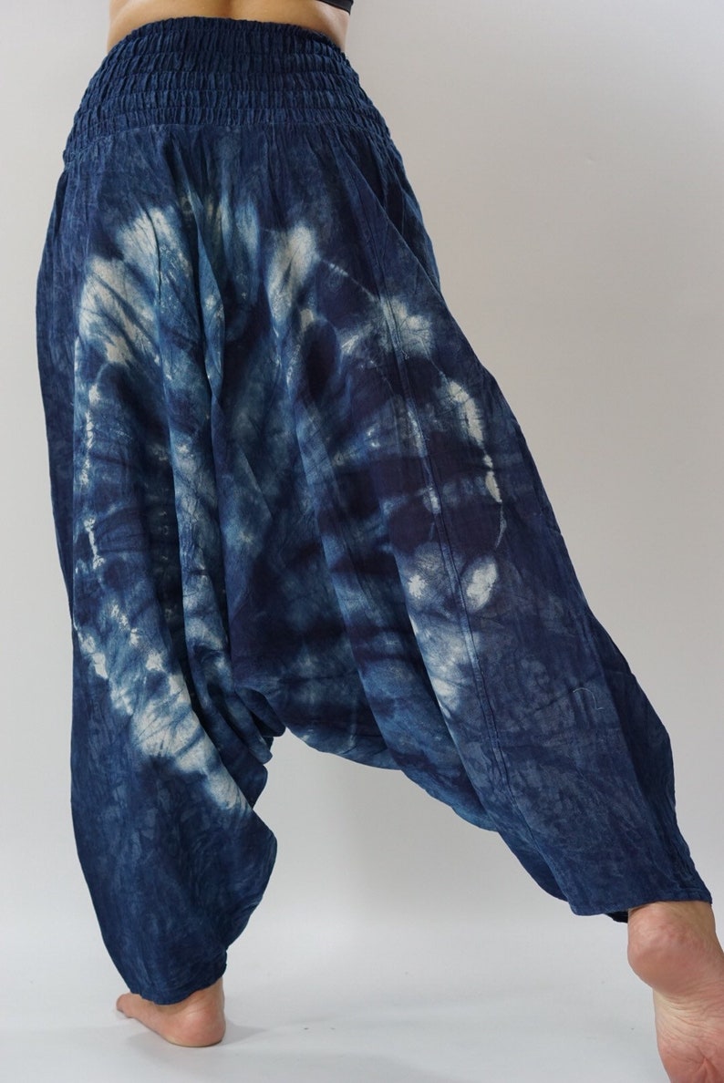 TD0269 Indigo Harem Pants Handmade Pants Tiedye Thick Smock - Etsy