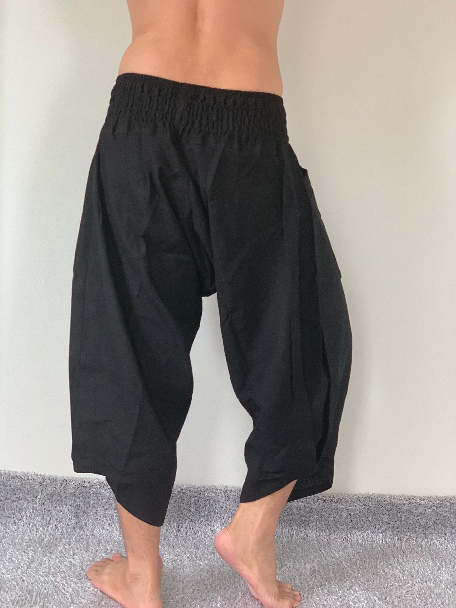 HC0309 Samurai Pants Handmade Pants Thick Smock Waist Low - Etsy
