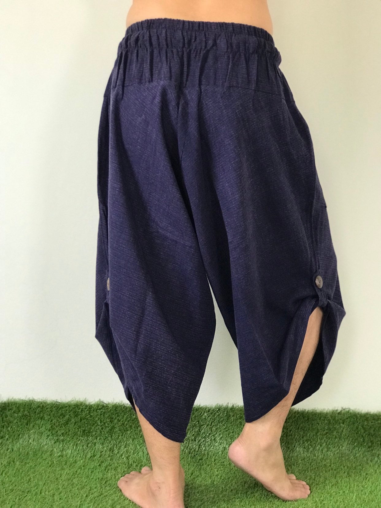 BT0798 Men's Stonewashed Samurai Pants, Bohemian Gypsy, Yoga Meditation ...