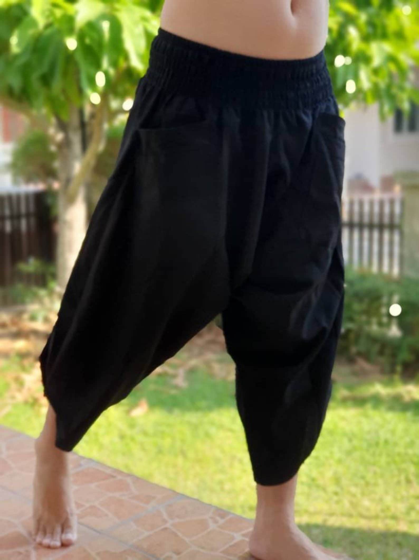 HC0309 Samurai Pants Handmade Pants Thick Smock Waist Low - Etsy