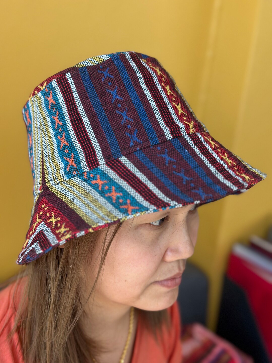 H20 Unisex Hill Tribe Festival Patchwork Bucket Hat, Boho Hat, Floppy ...