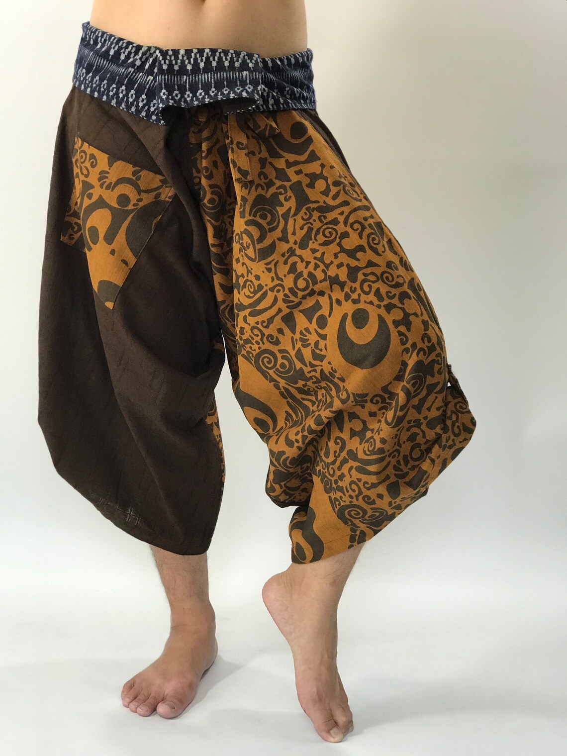 SR0328 Samurai Pants With Unique Hilltribe Fabric Wrap Around - Etsy