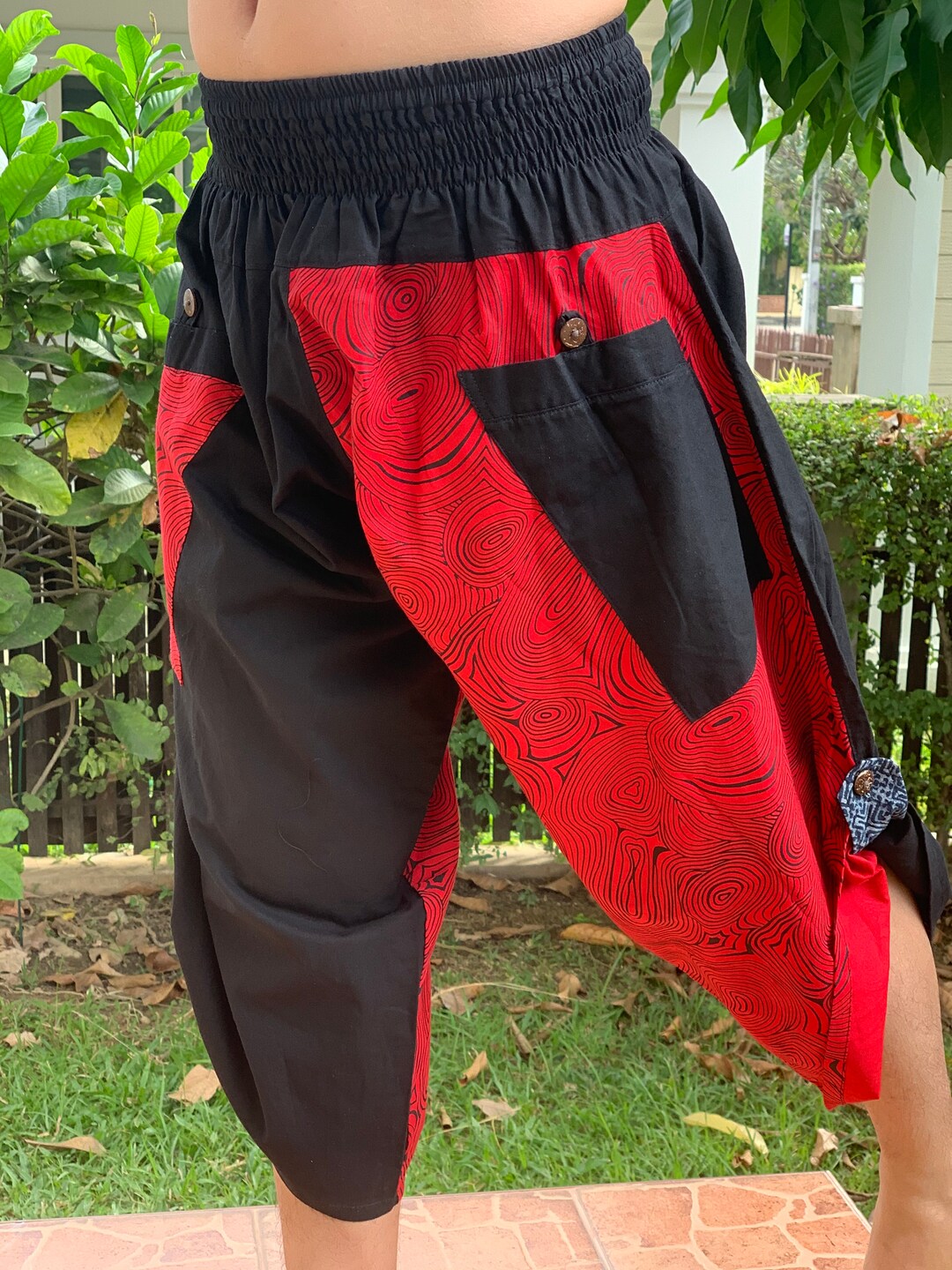 BT0139 Samurai Pants, Elastic Waist Samurai Pants Unisex Elastic Waist ...