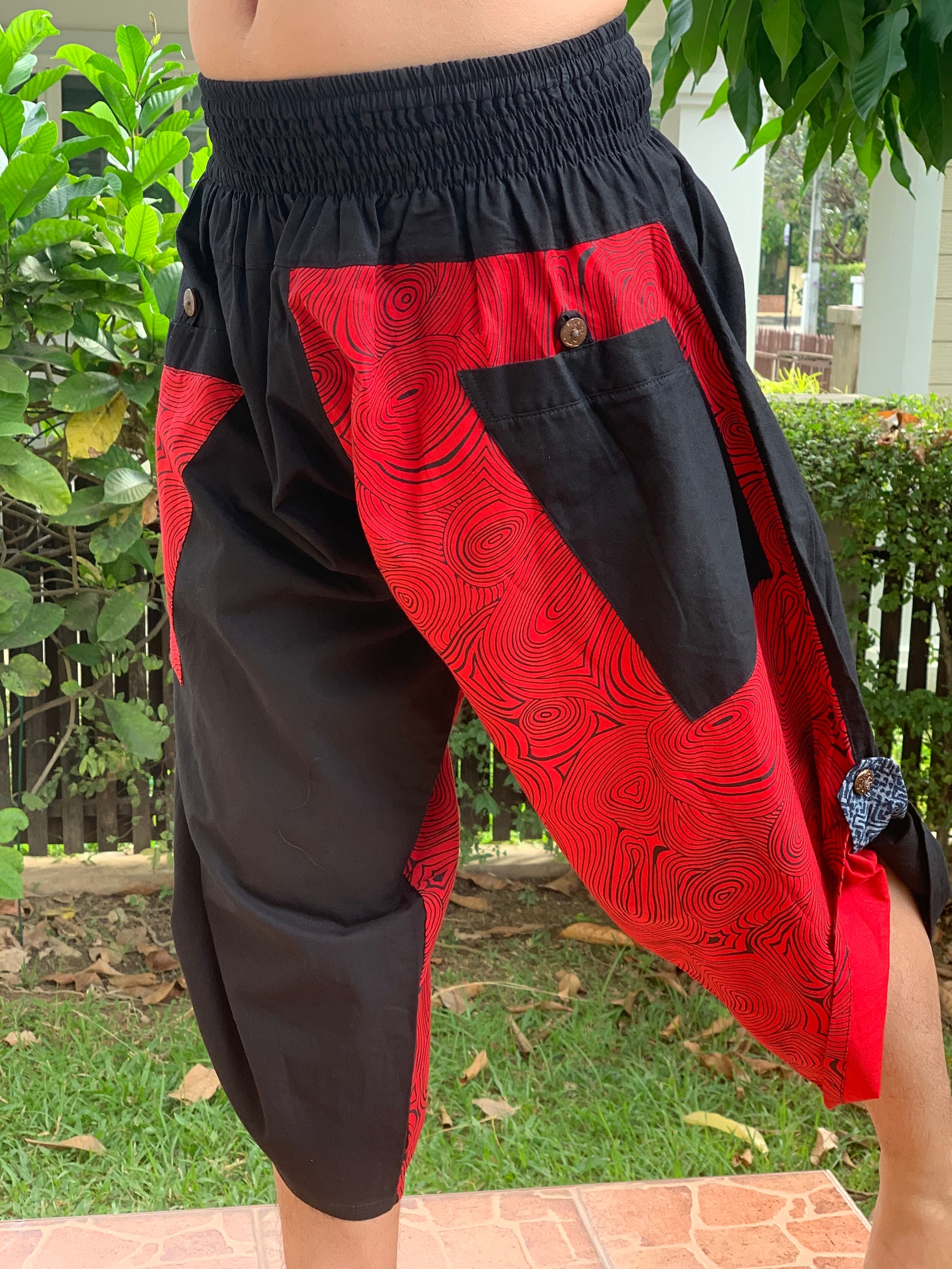 BT0139 Samurai Pants Elastic Waist Samurai Pants Unisex - Etsy