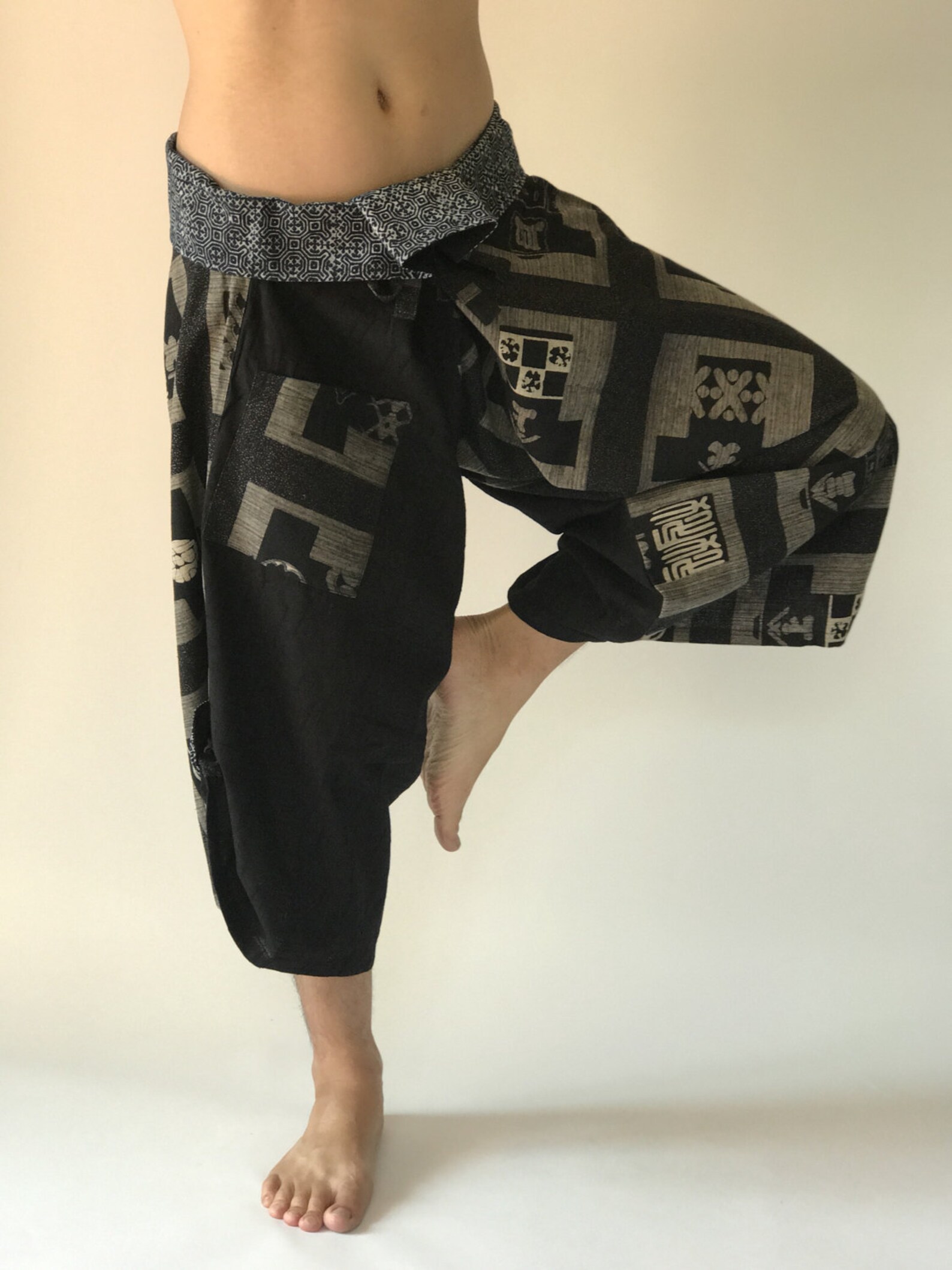 SR0004 Samurai Pants Harem Pants Have Fisherman Pants Style Wrap Around ...