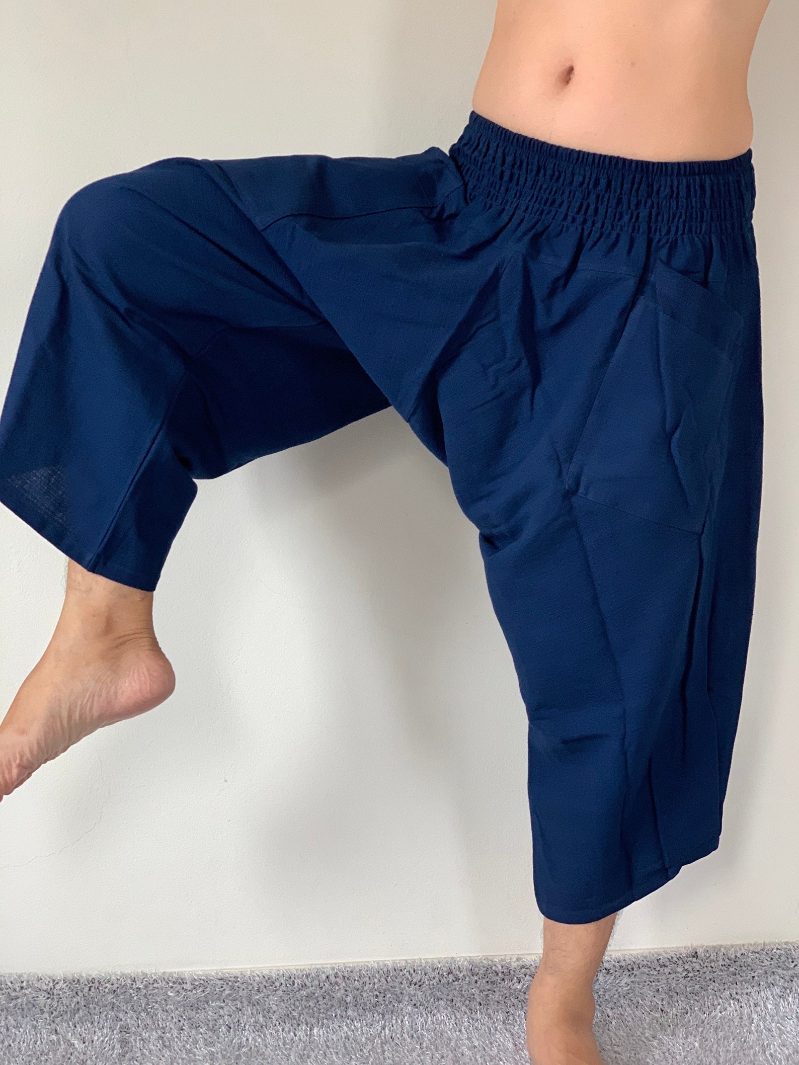 HC0100 Samurai Pants Handmade Pants Thick Smock Waist Low - Etsy