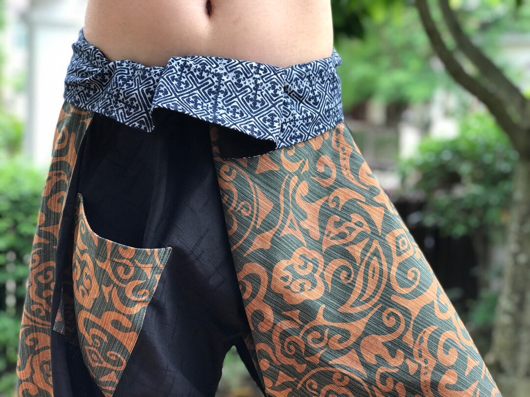 SR0677 Samurai Pants Harem Pants Have Fisherman Pants Style Wrap Around ...
