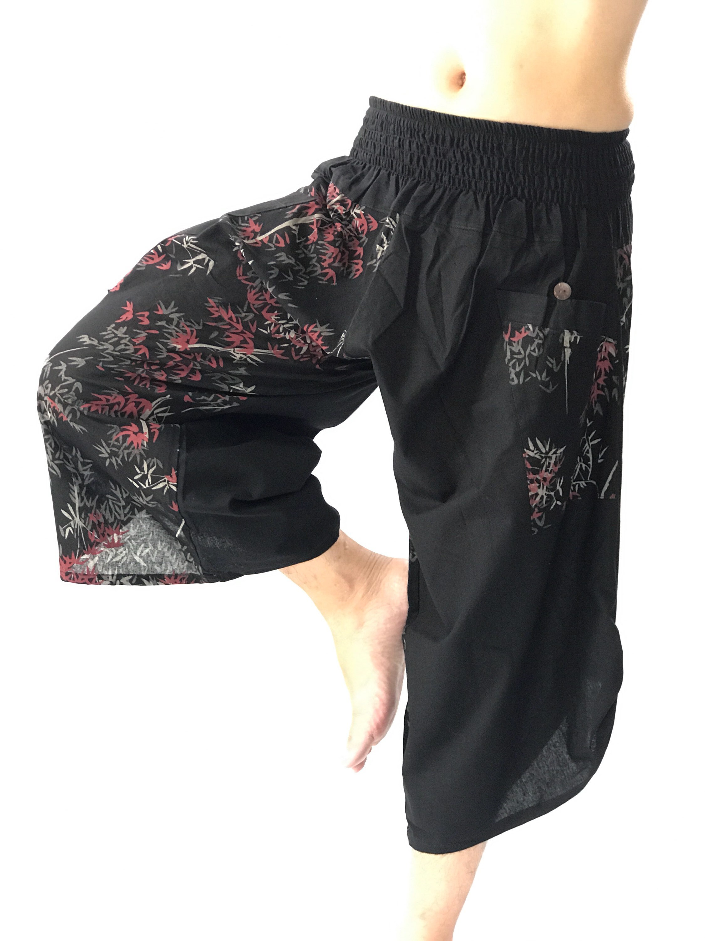 BT0201 Samurai Pants, Elsstic Waist Samurai Pants Unisex Elastic Waist ...
