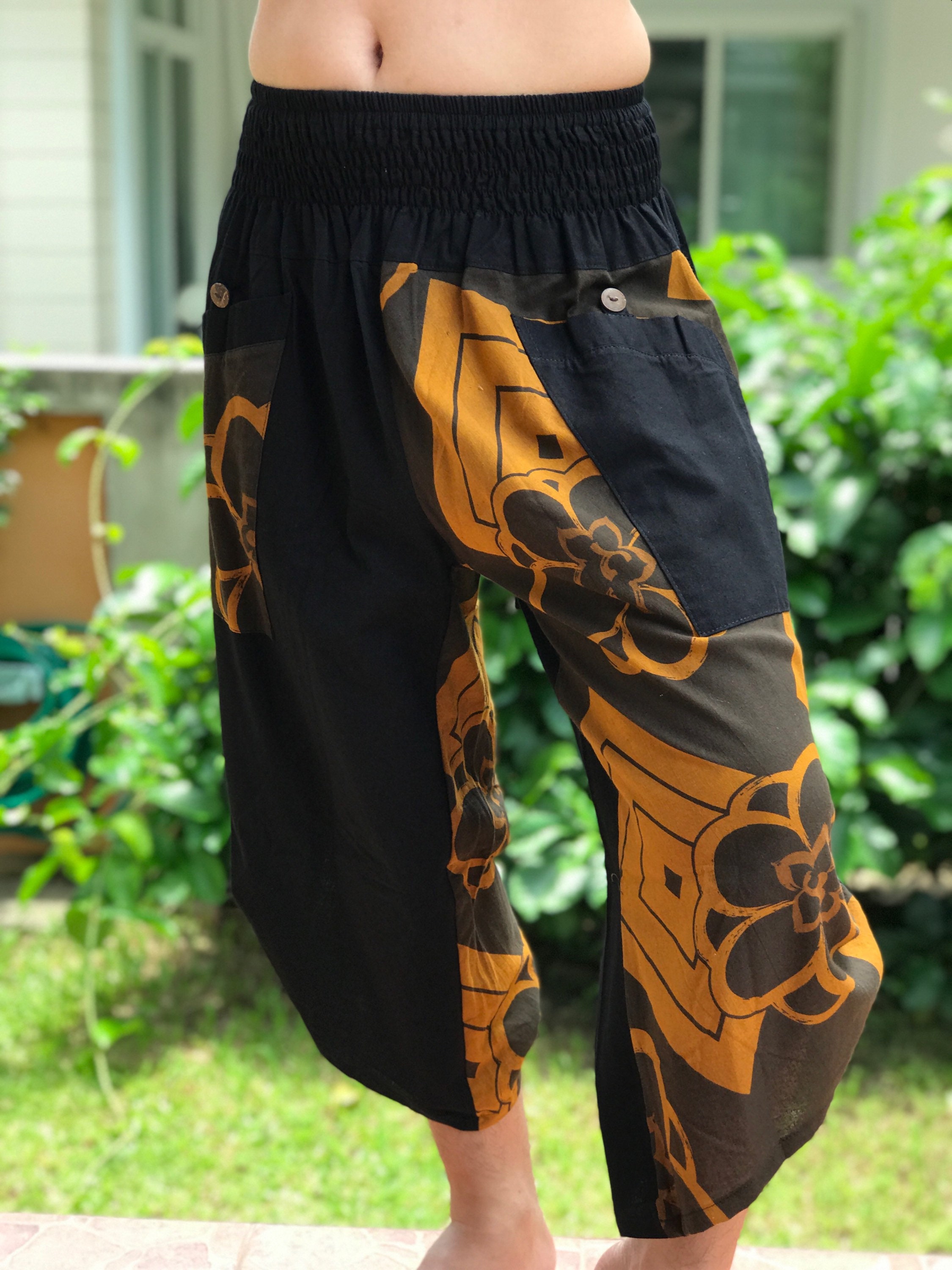 BT0314 Samurai Pants, Elsstic Waist Samurai Pants Unisex Elastic Waist ...