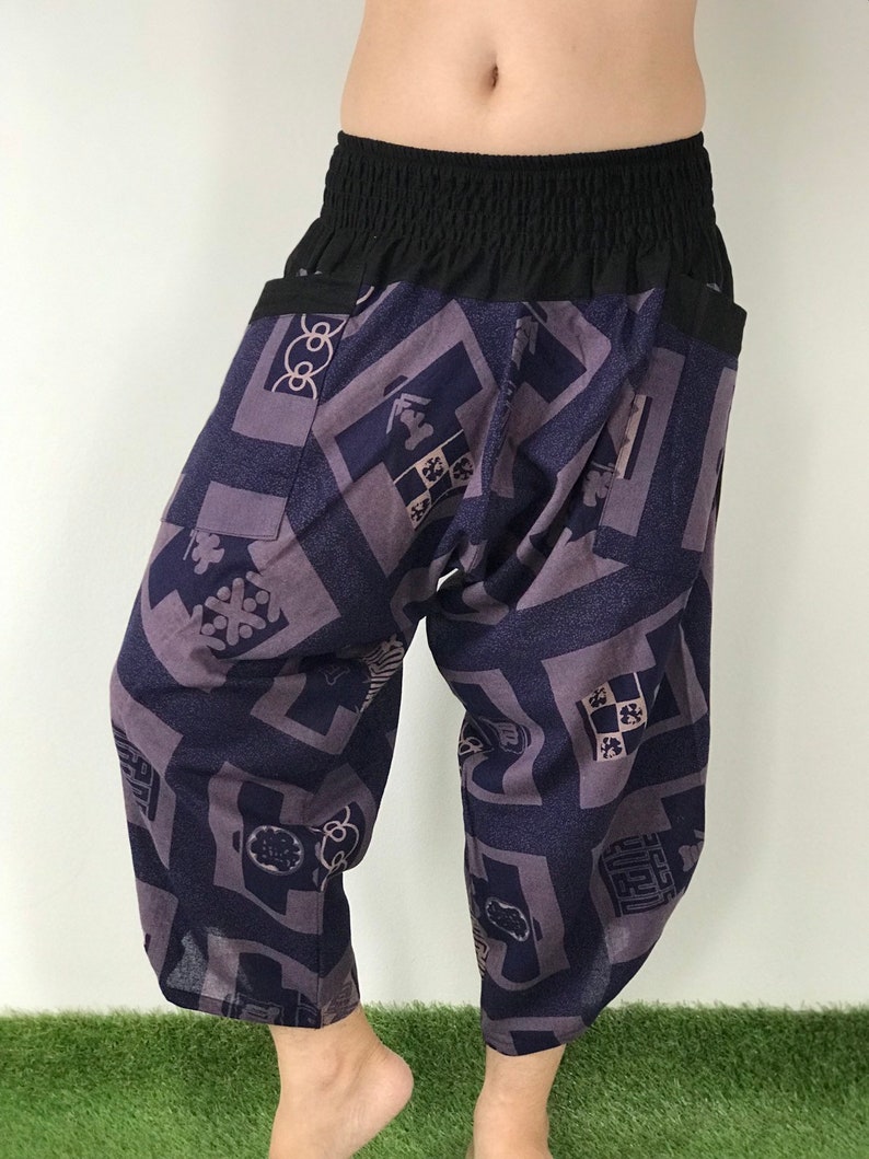 HC0870 Samurai Pants, Mens Japanese Samurai Style, Harem Baggy Hakama ...