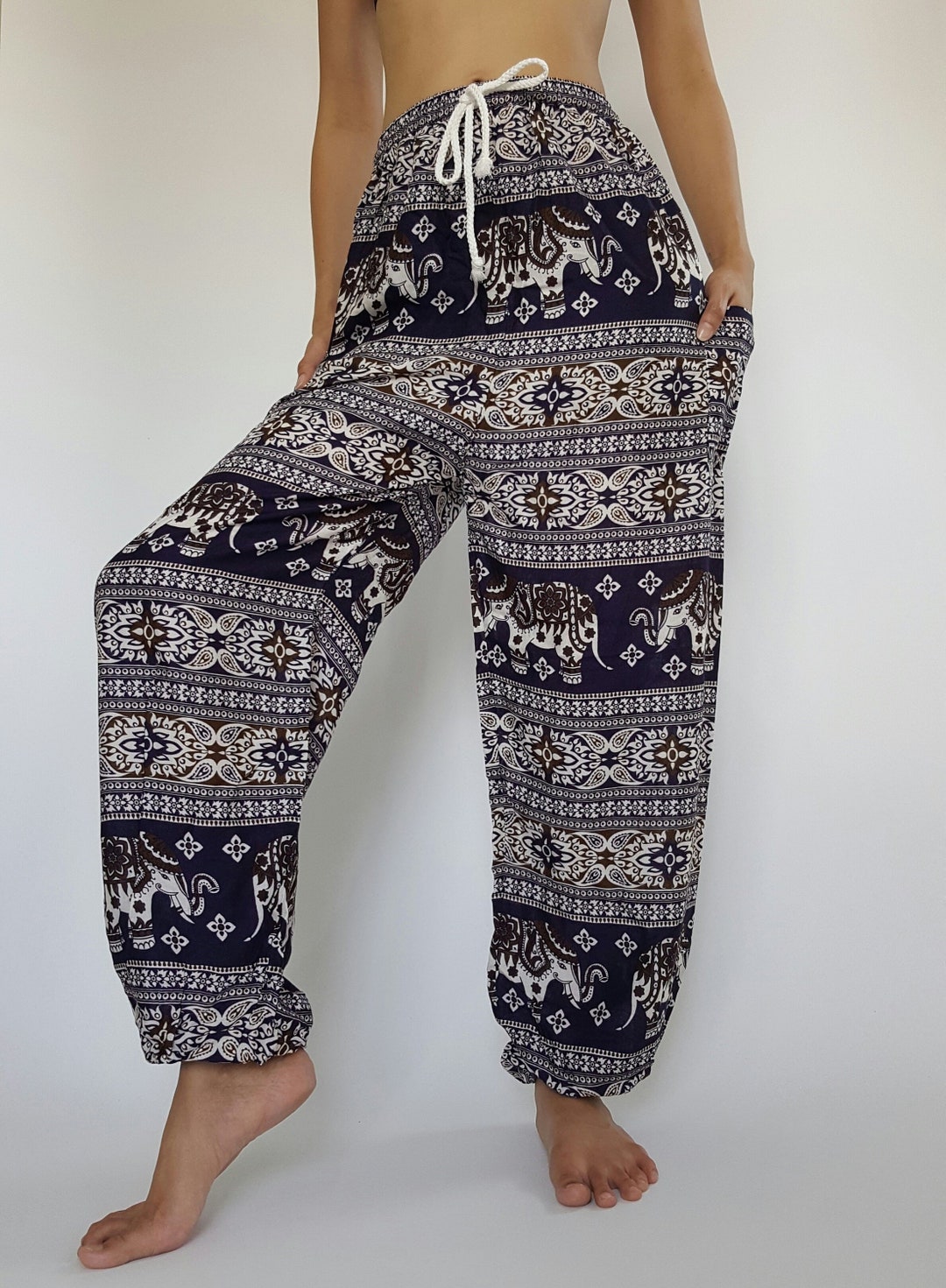 CH0057 Black Soft Pants Elephant Men's Yoga Massage Pants in Brown - Etsy