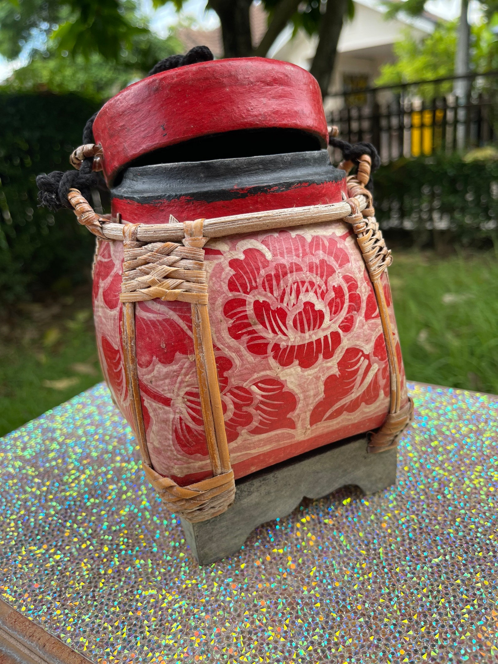 ES0063 Thai Rice Box Decorative Accessory Made From Bamboo - Etsy