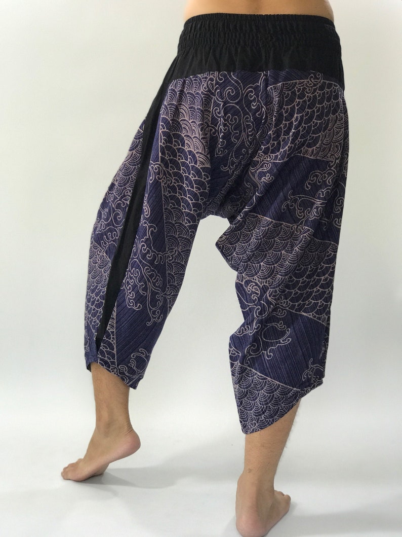 HC0905 WAVE Samurai Pants Elsstic Waist Samurai Pants Unisex | Etsy