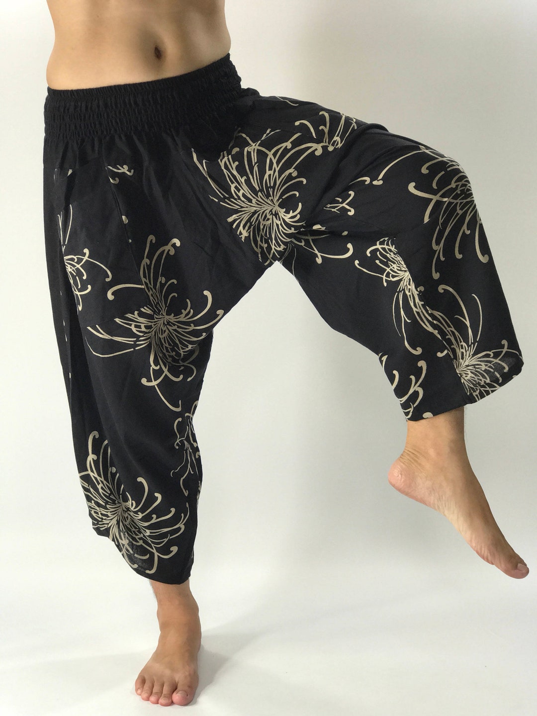 HC0459 Samurai Pants Unisex Low Crotch Yoga Trousers,harem Pants Men ...