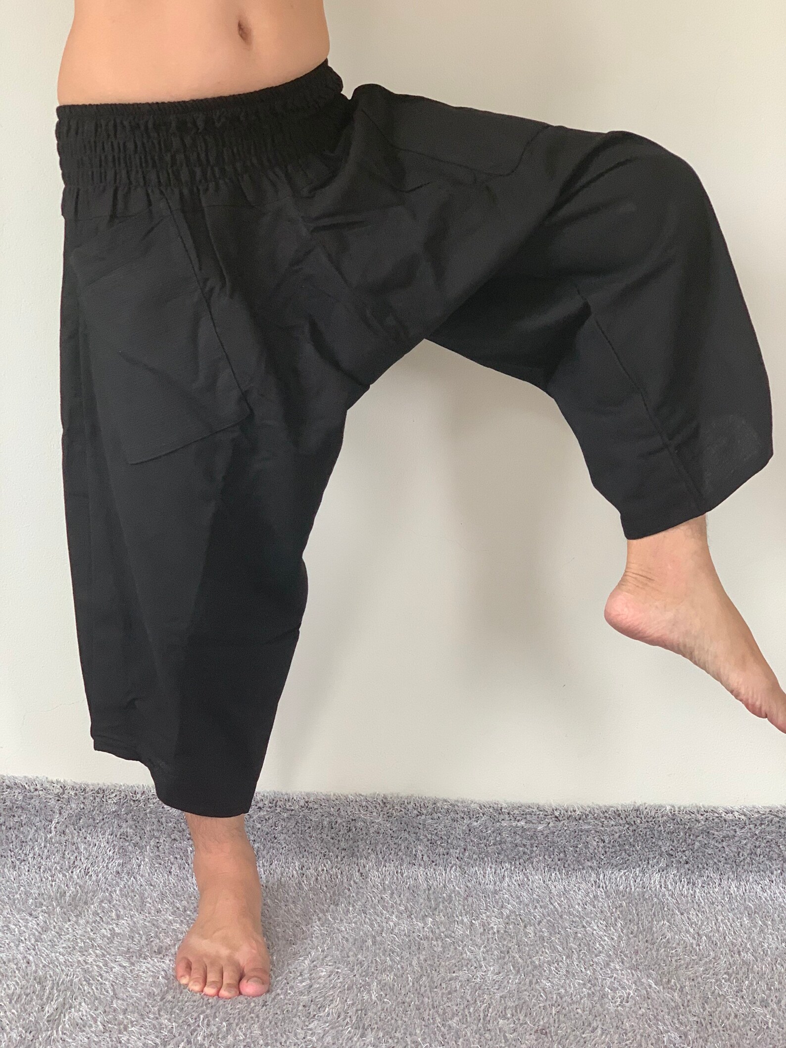 HC0309 Samurai Pants Handmade Pants Thick Smock Waist Low - Etsy