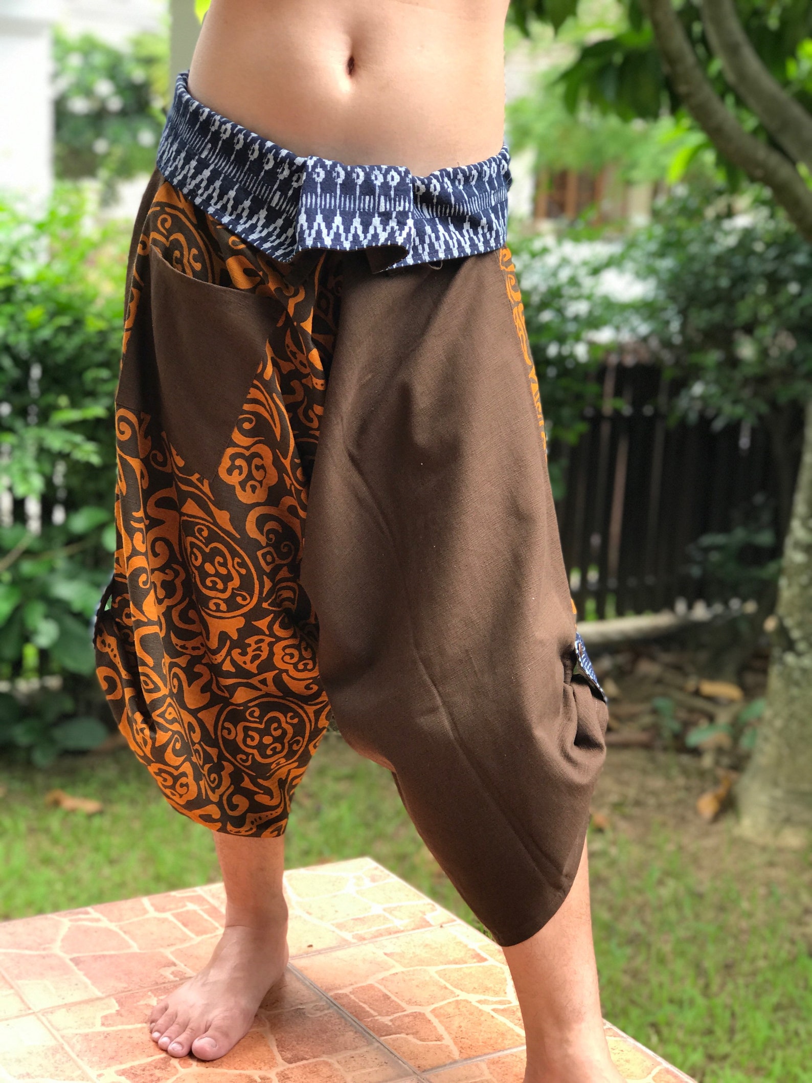SR0465 Samurai Pants Harem Pants Have Fisherman Pants Style Wrap Around ...