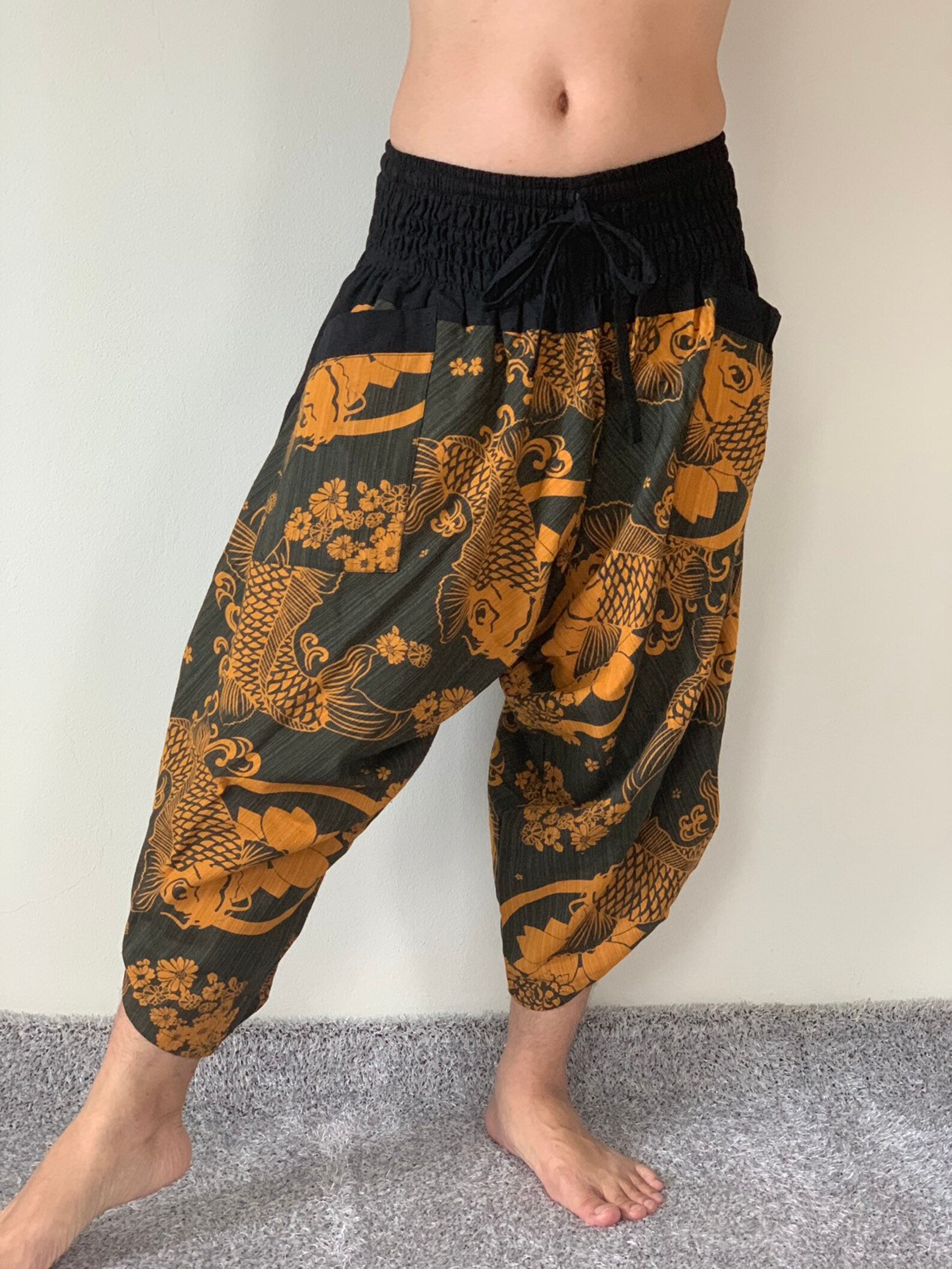 XL0026 Samurai Pants, Handmade Pants, Men's Fashion, Unisex Yoga Harem ...