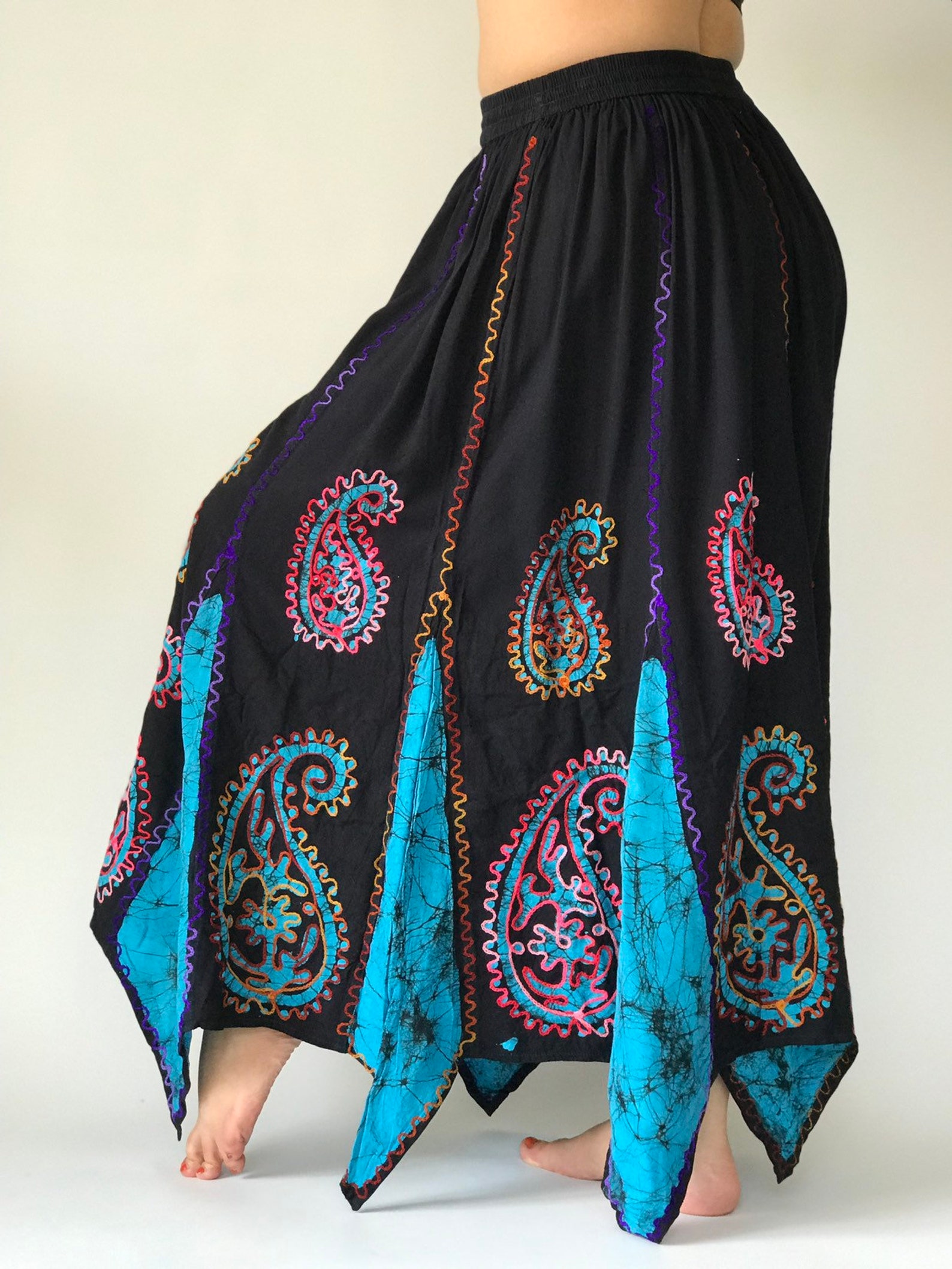 ID0223 Handstitch Indian Long Skirts for Women, Boho Indian Tie Dye ...