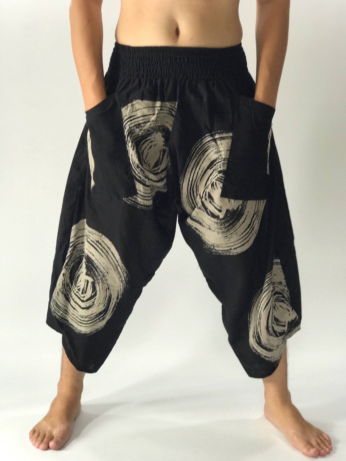 HC0248 Samurai Pants, Elastic Waist Samurai Pants Unisex Elastic Waist ...