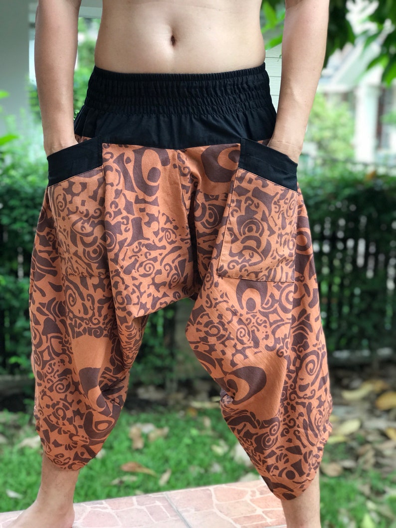 HC0344 Samurai Pants Handmade Pants Thick Smock Waist Low - Etsy