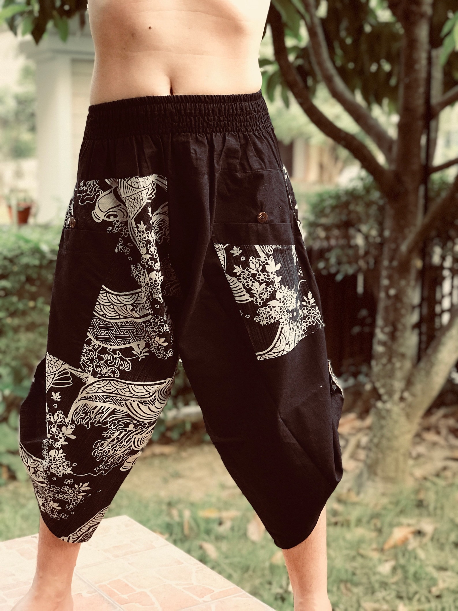 BT0017 Samurai Pants Harem Pants Have Fisherman Pants Style - Etsy