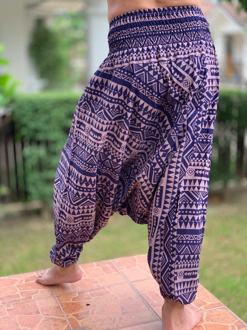 HR0187 Aladdin Pants, Harem Pants 100% Cotton Harem Pants Unisex Low ...