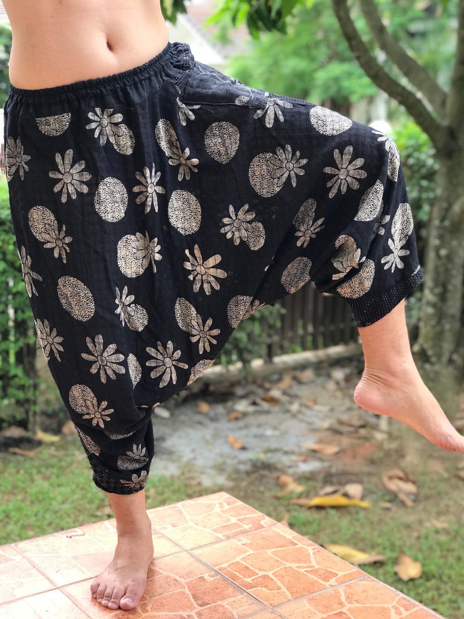 HR0709 Aladdin Pants, Harem Pants 100% Cotton Harem Pants Unisex Low ...