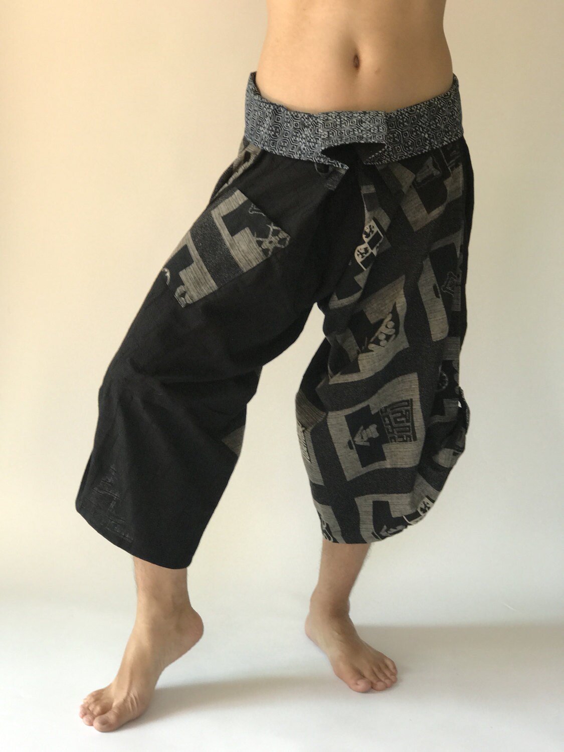 SR0004 Samurai Pants Harem Pants Have Fisherman Pants Style Wrap Around ...