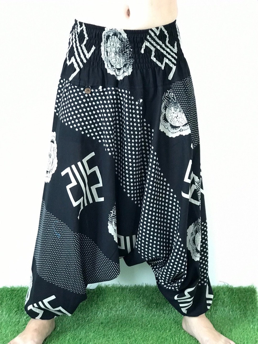 HR0093 Aladdin Pants, Harem Pants 100% Cotton Harem Pants Unisex Low ...